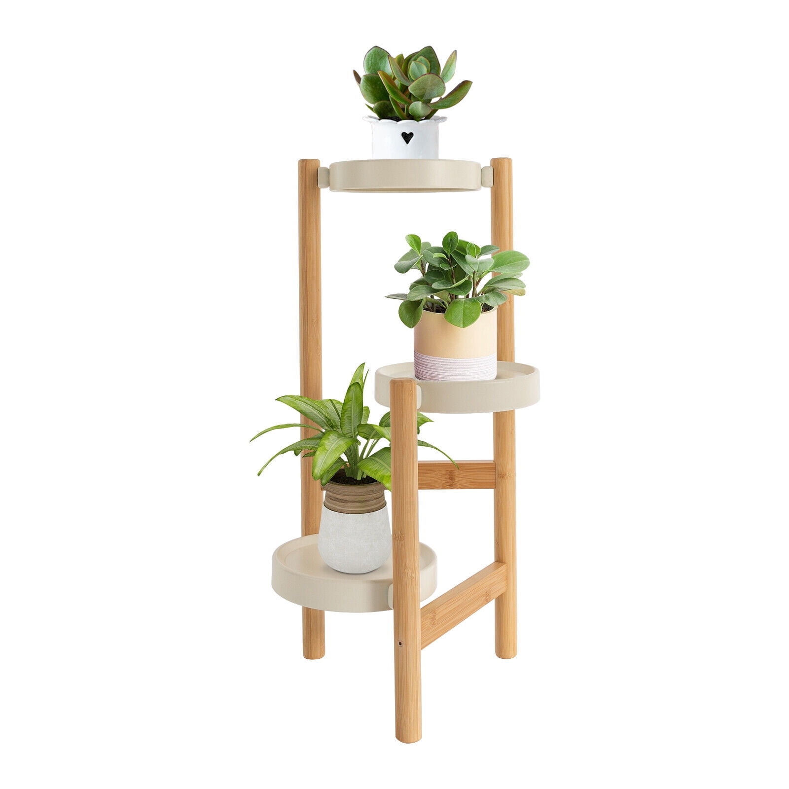 Bamboo Plant Stand Indoor Outdoor 3 Tier Tall Corner Flower Rack Holder ...