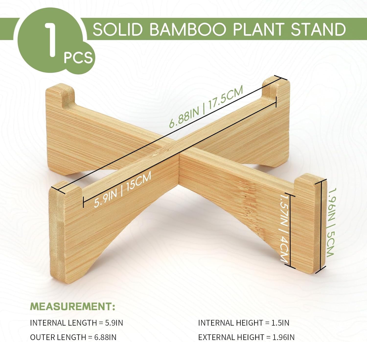 Bamboo Plant Stand Indoor Outdoor, Wooden Flower Pot Stand Fit 6 Inch ...