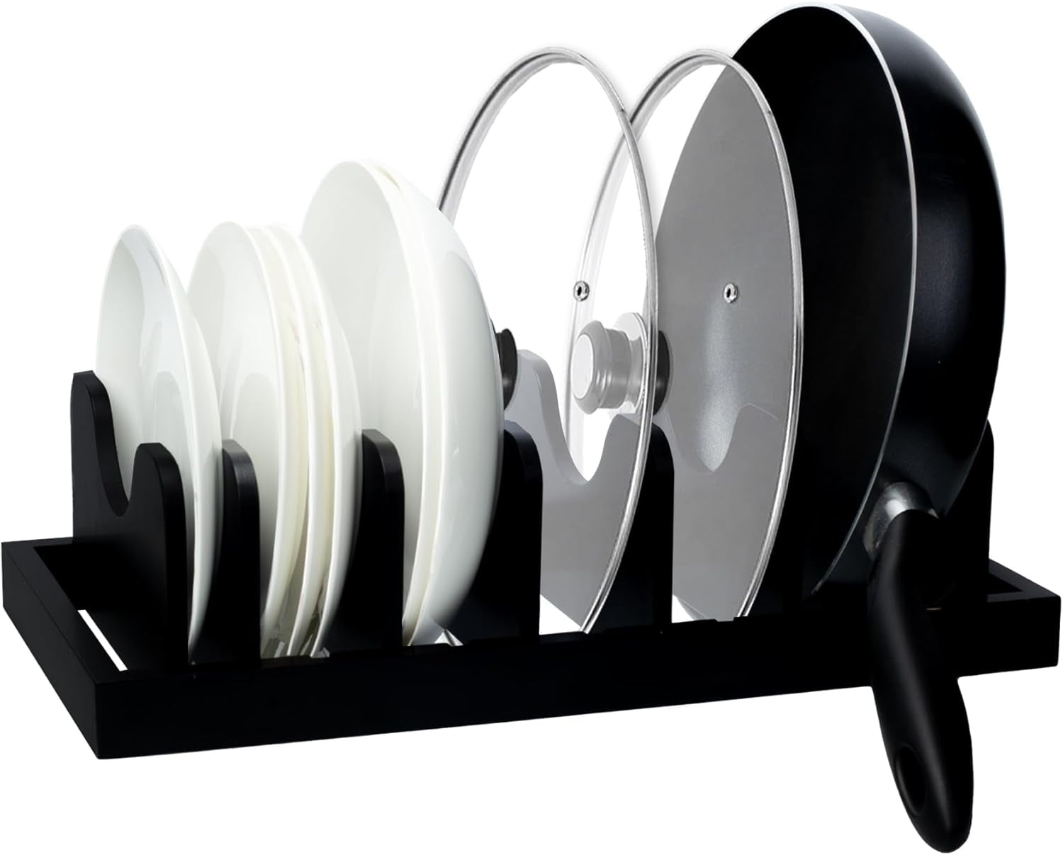 Bamboo Pot Lid Organizer, Pot Lid Rack, Pot and Pan Organizer, Drawer ...