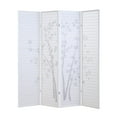 Bamboo Print 4-Panel Framed Room Screen/Divider, White, - Walmart.com