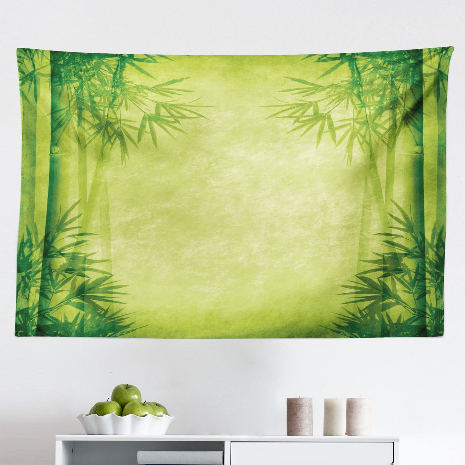 Bamboo Print Tapestry, Oriental Exotic Bamboo Trees in The Rainforest ...