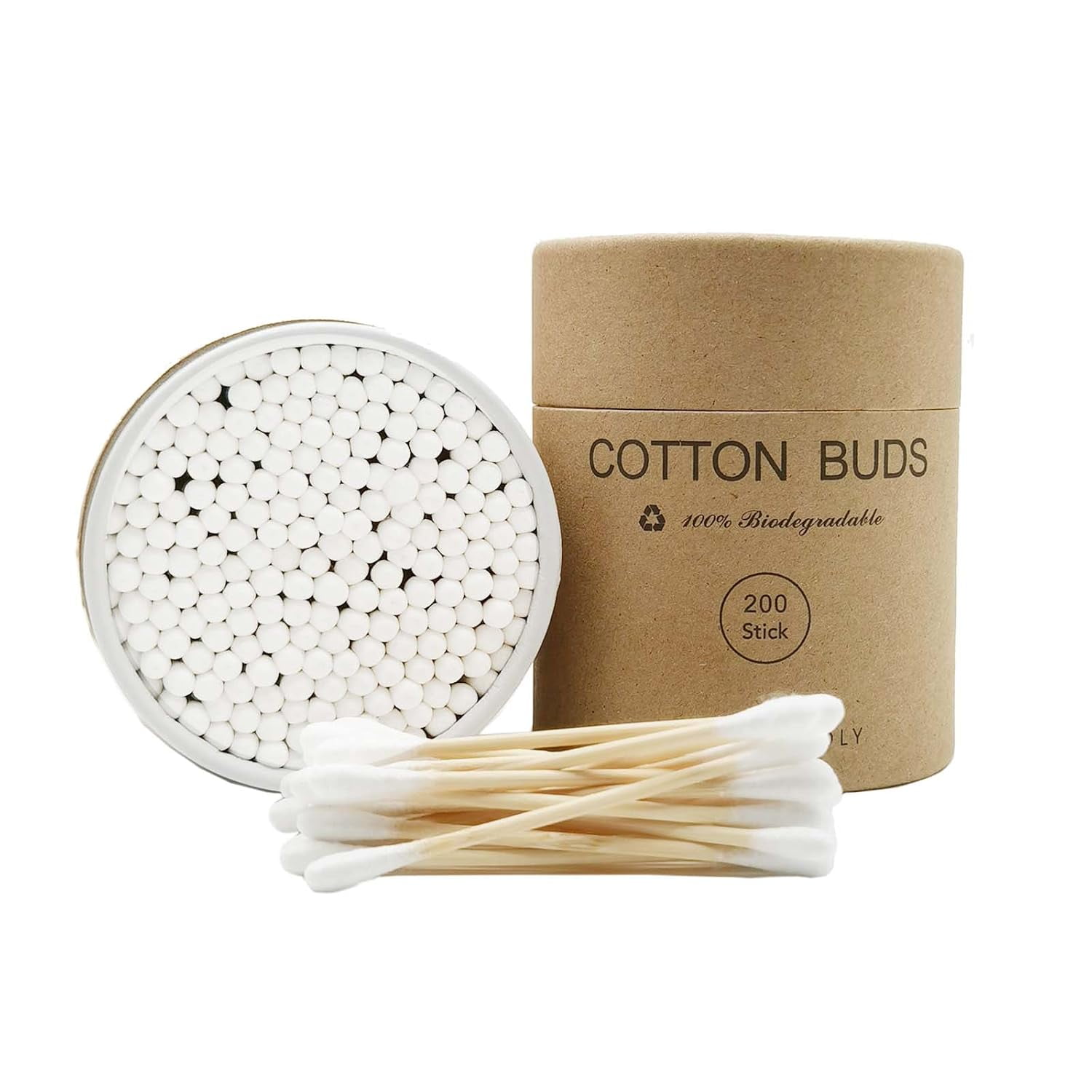 Bamboo Qtips - 400 Count Organic Cotton buds, Biodegradable & Plastic ...