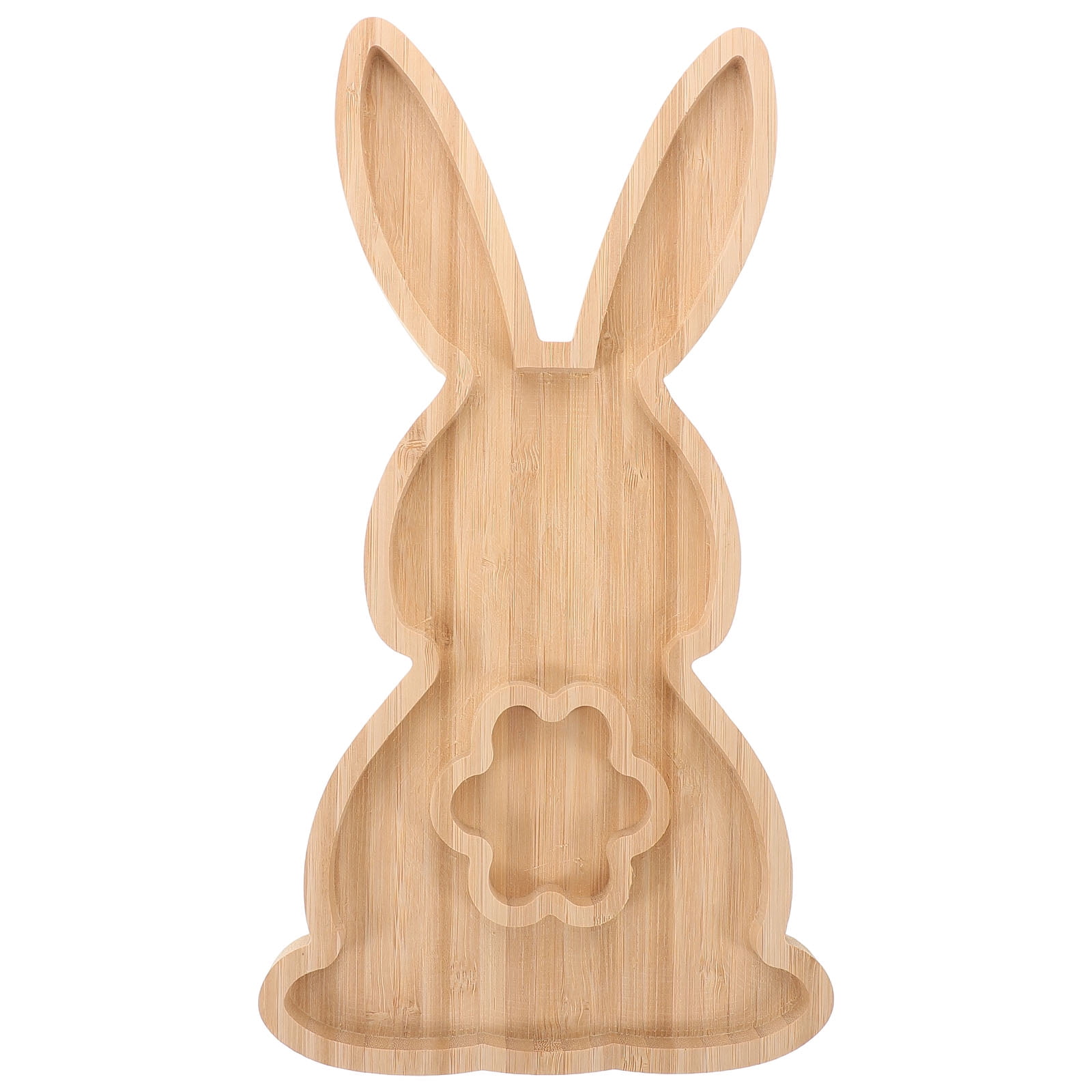 Bamboo Rabbit Tray Shaped Platter Bunny Serving Plates Coffee - Walmart.com