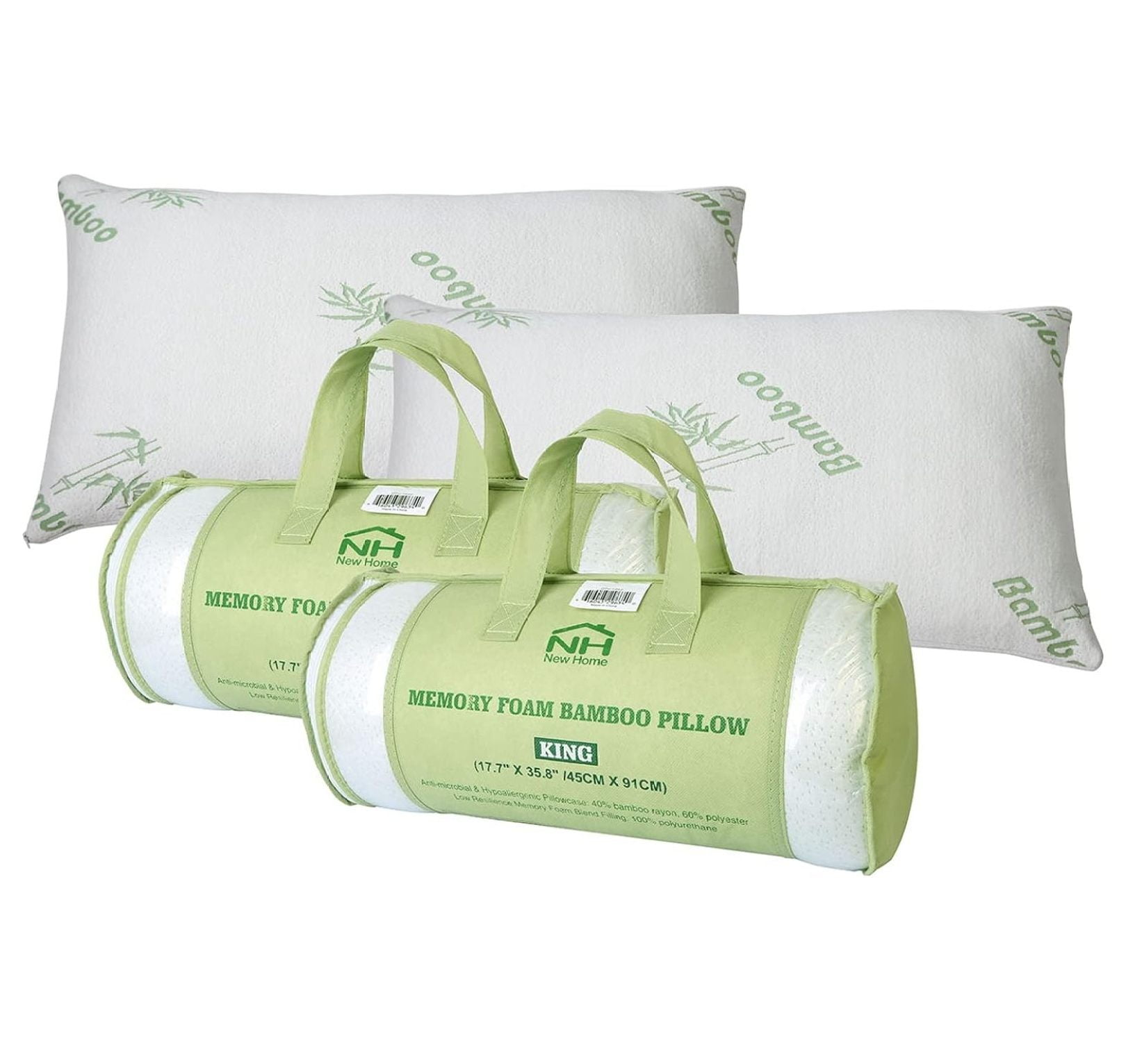 Bamboo Rayon Breathable with Washable Pillowcase, Premium Pillows for ...