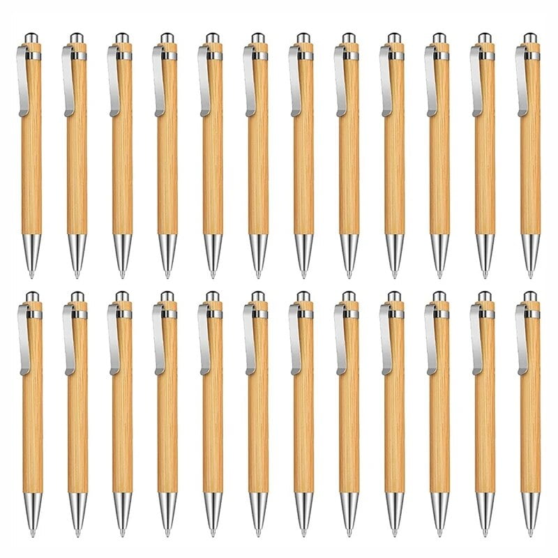 Bamboo Retractable Ballpoint Pen Black Ink 1 Mm Office Products Pens Bamboo Ballpoint Pen Wood ...