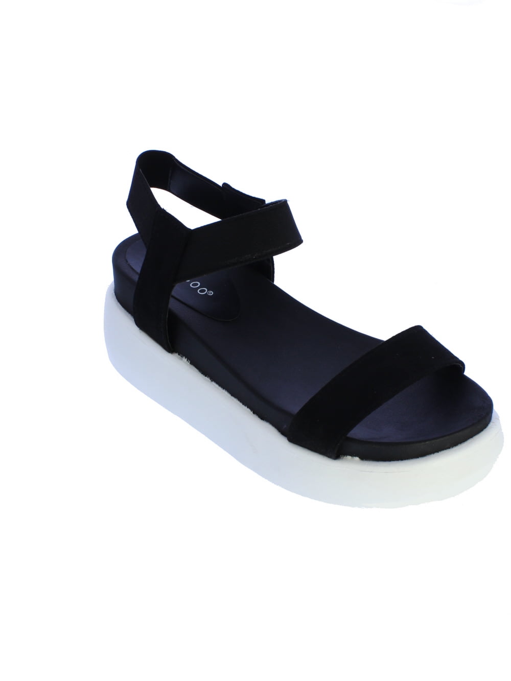 Bamboo Riddle-01 Elastic Strap Sporty Sandal in Black - Walmart.com