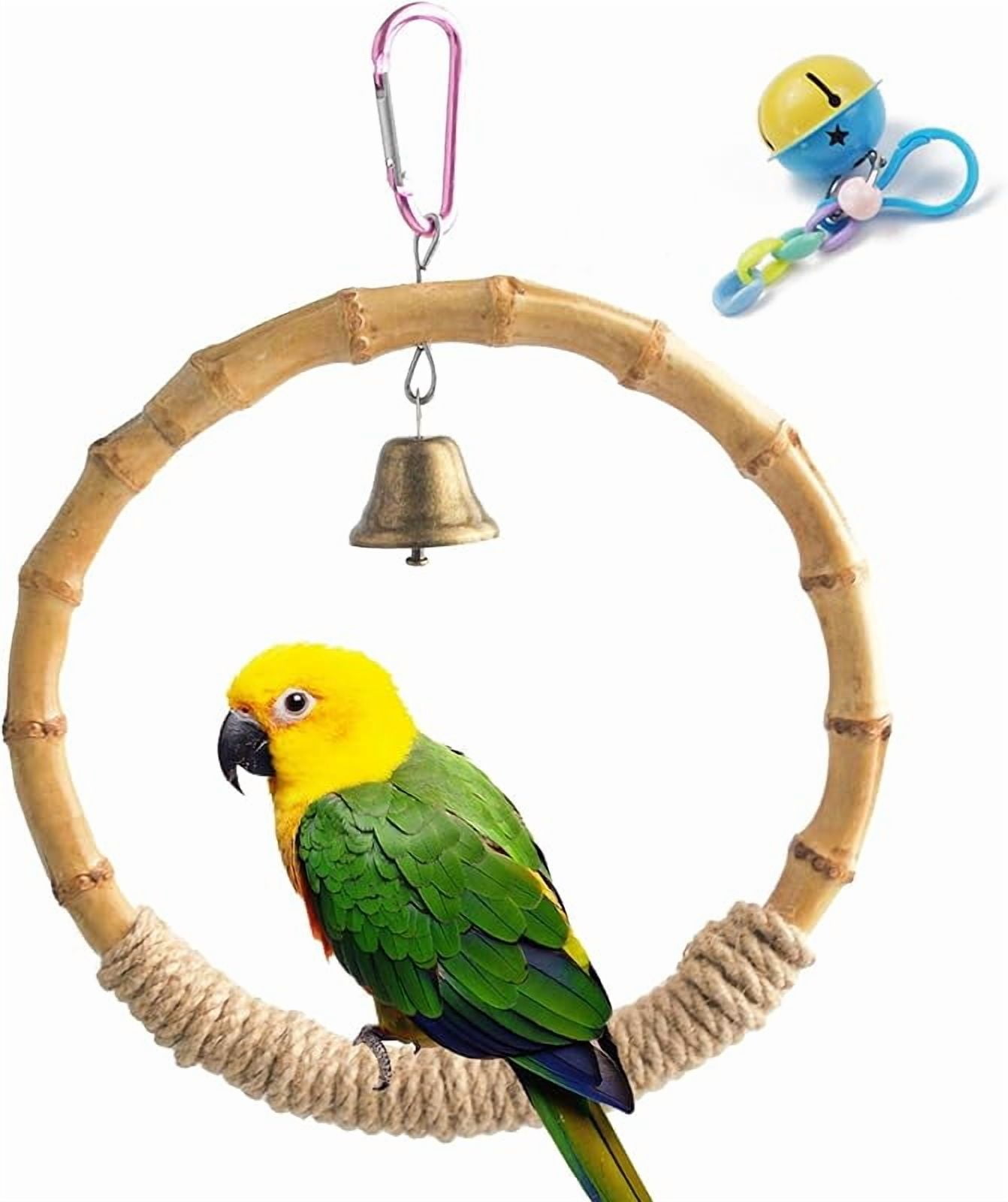 Bamboo Ring Bird Swing Perch,Large Circle Cage Hanging Toys,Bird Perch ...