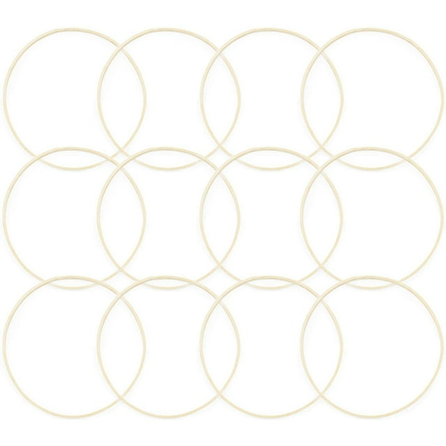 Bamboo Rings for Crafts, Macrame, and Dreamcatchers (10.2 Inches, 12 ...