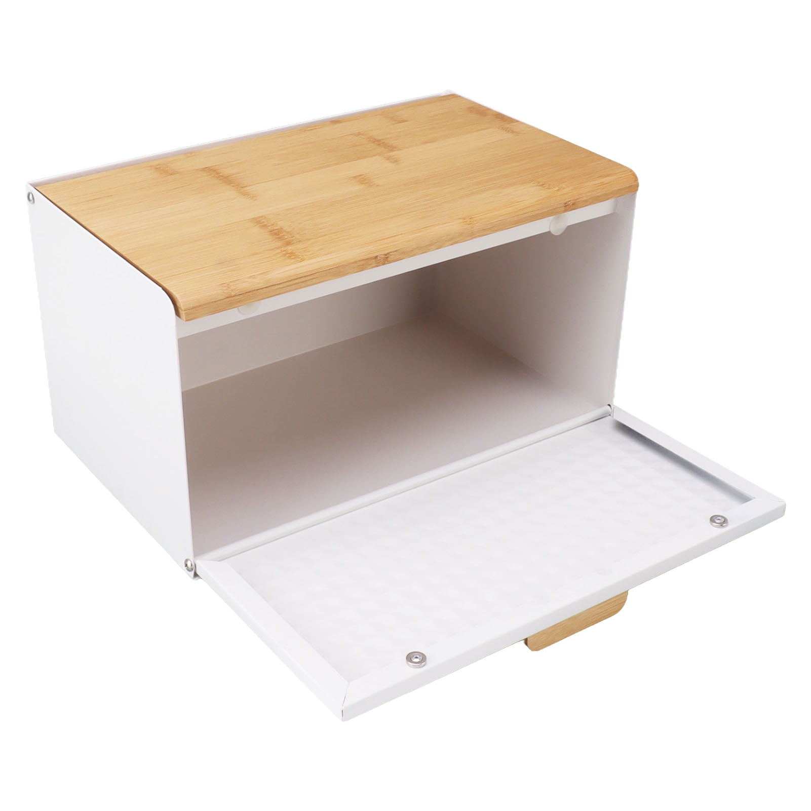 Bamboo Roll Top Bread Box Kitchen, Large Capacity Wood Bread Box For ...