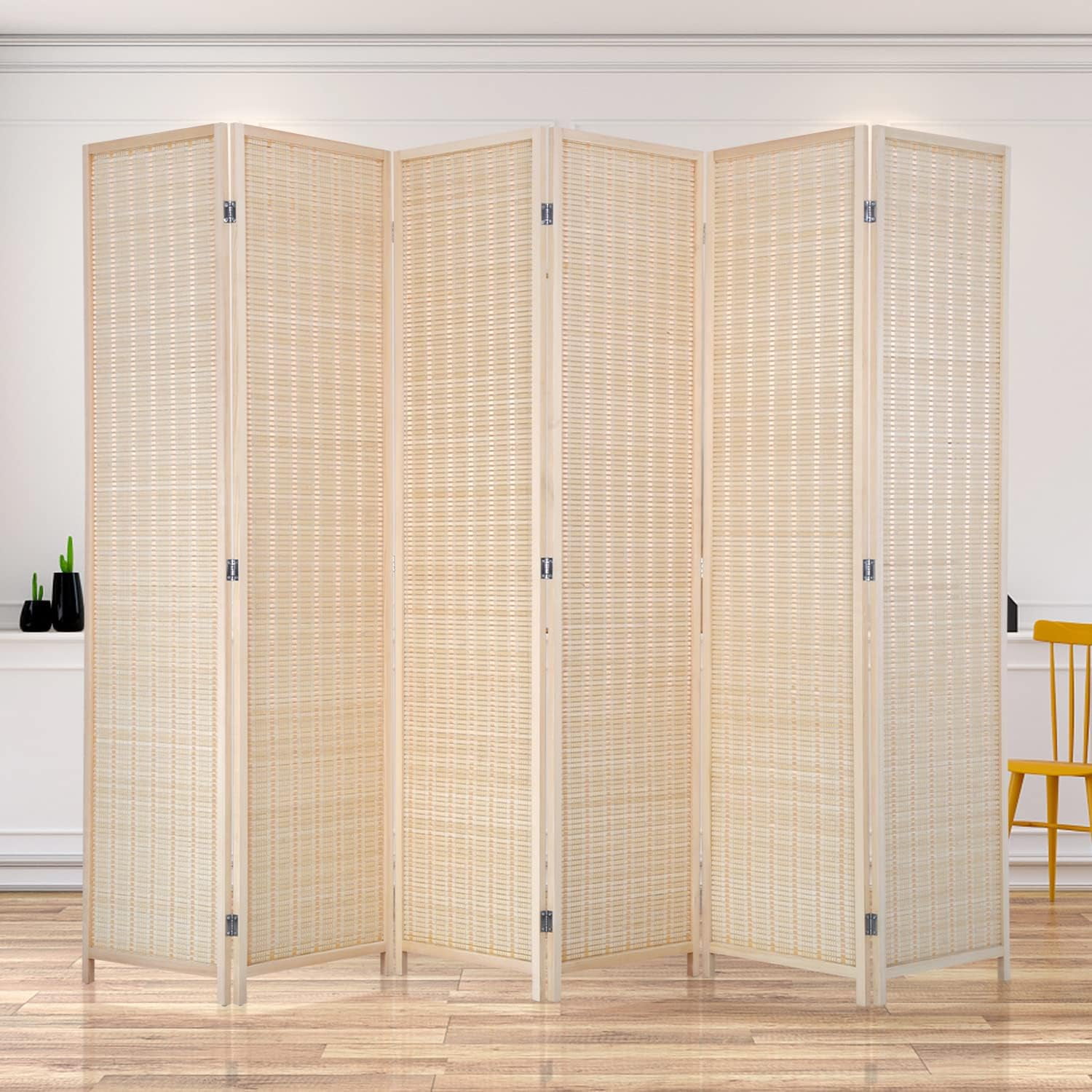 Bamboo Room Divider 6 ft. Folding Privacy Screen 6 Panel Room ...
