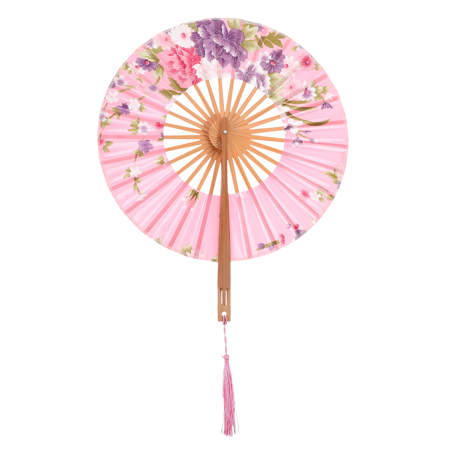 Bamboo Round Folding Fan Japanese Chinese Style Fan Wedding Bridal Fan ...