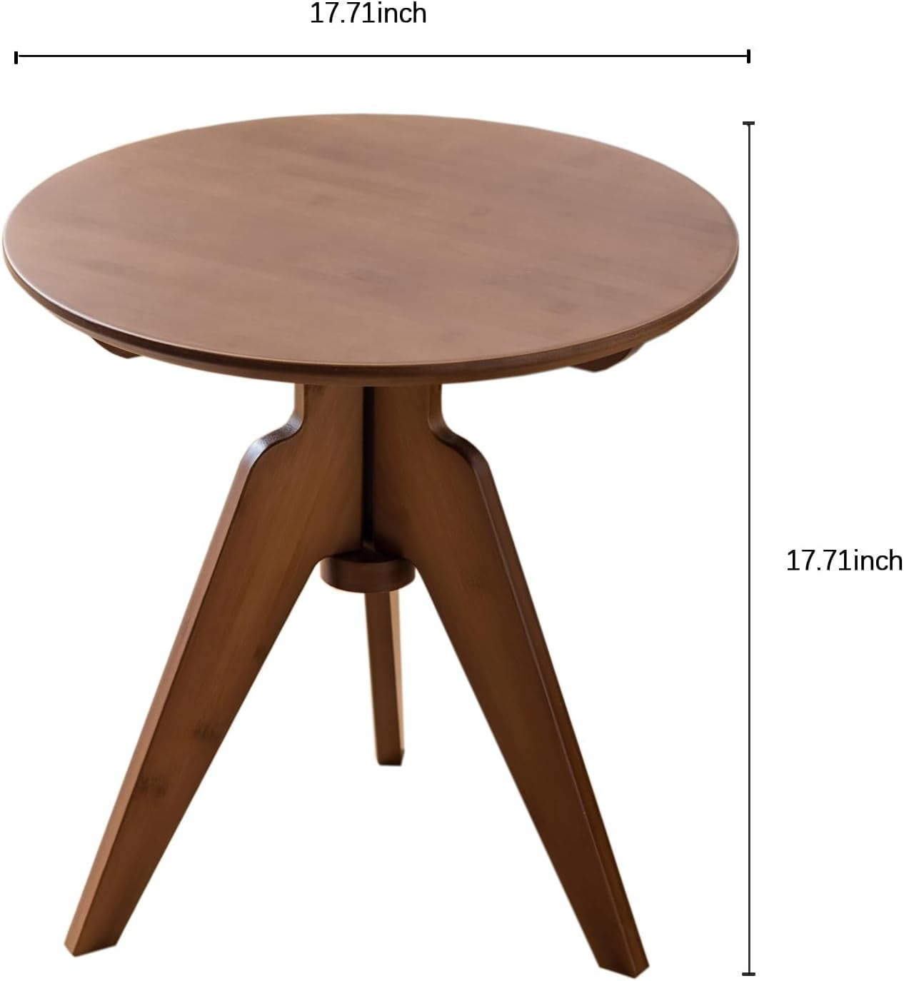 Bamboo Round Side Table Small Accent Table or Coffee Table for Living ...