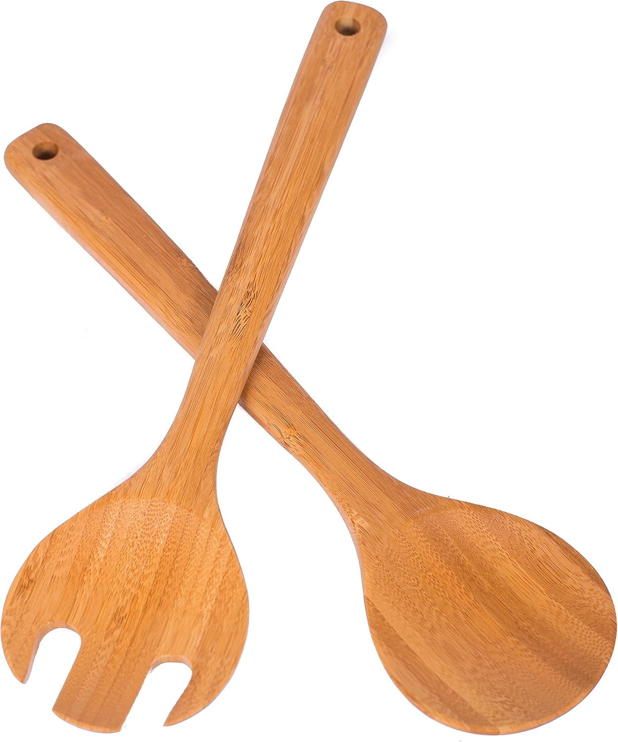 Bamboo Salad Spoons 2 Piece Set - Bamboo spoon and fork set - Salad ...