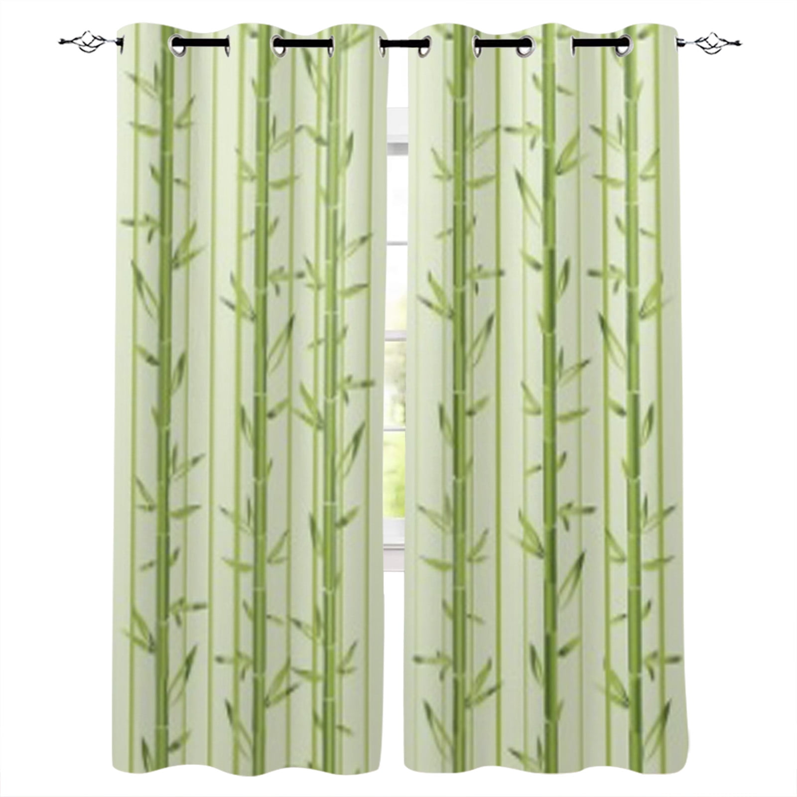 Bamboo Seamless Vertical Black White Window Curtain Home Living Room ...
