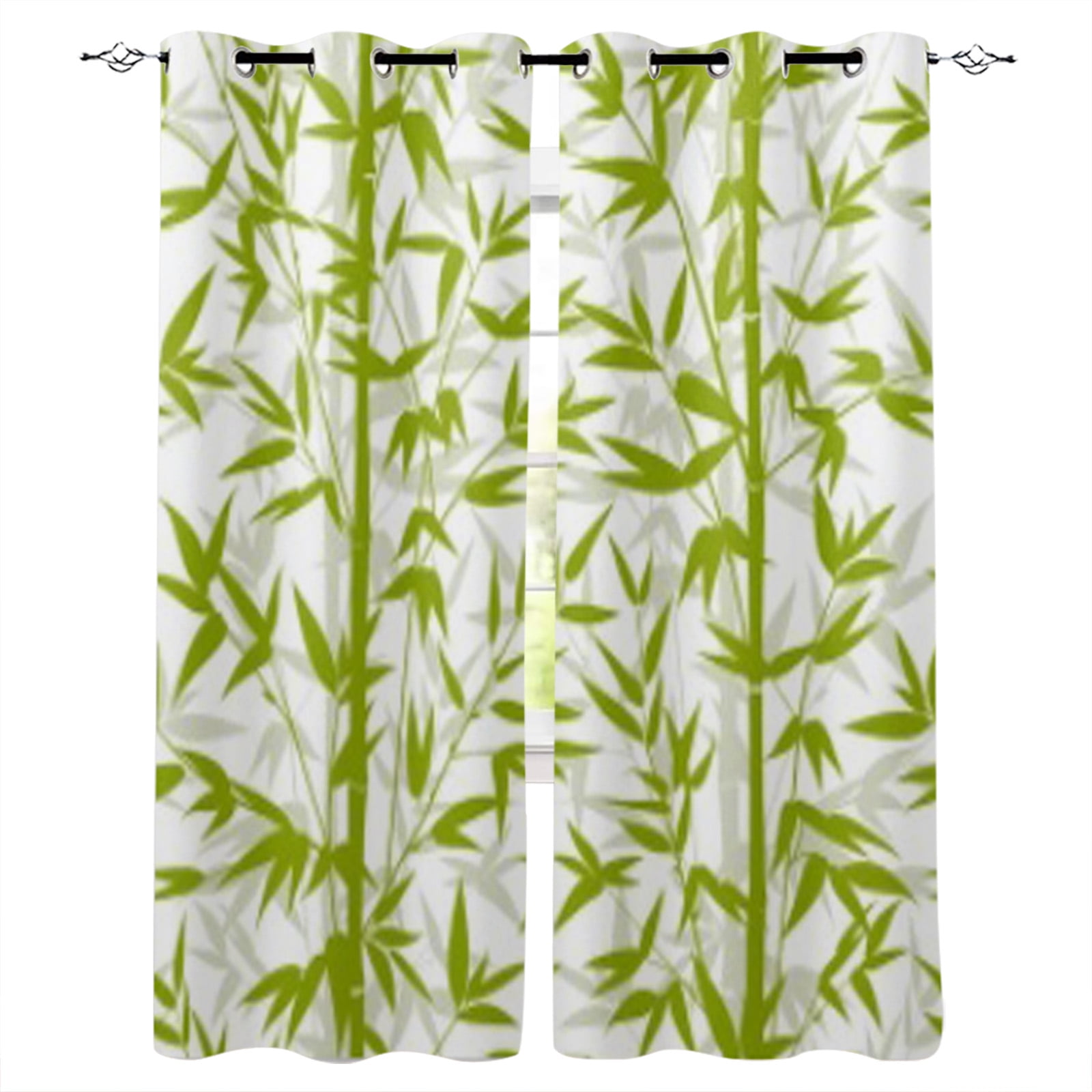 Bamboo Seamless Vertical Black White Window Curtain Home Living Room ...