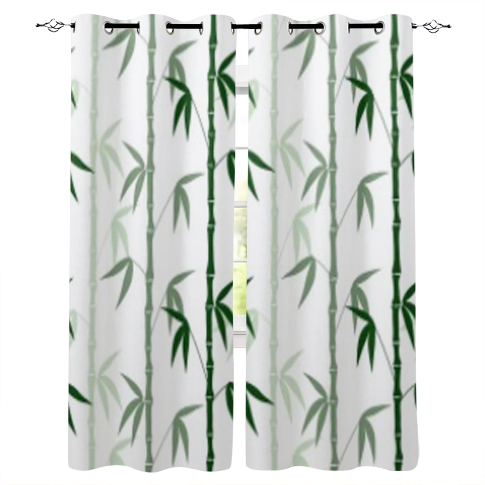 Bamboo Seamless Vertical Black White Window Curtain Home Living Room ...