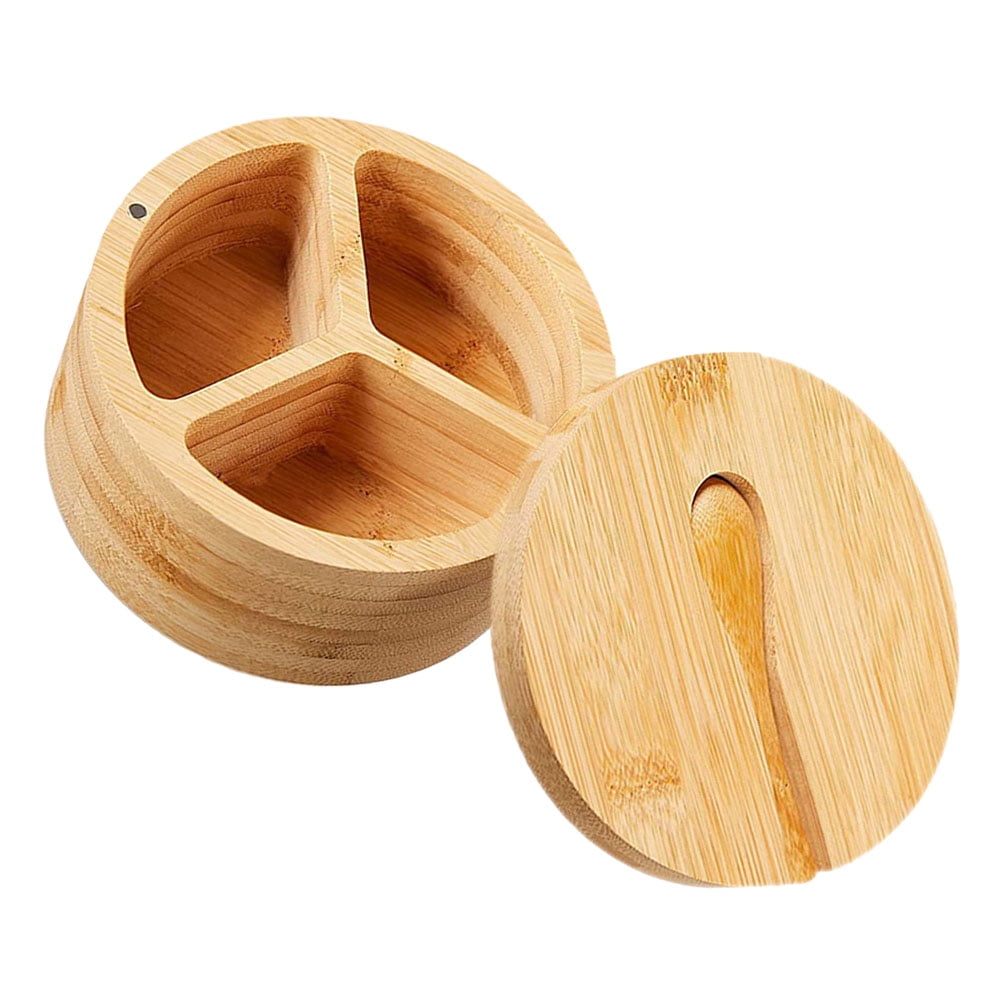 Bamboo Spice Container with Division for Salt and Seasoning 1 Kitchen ...