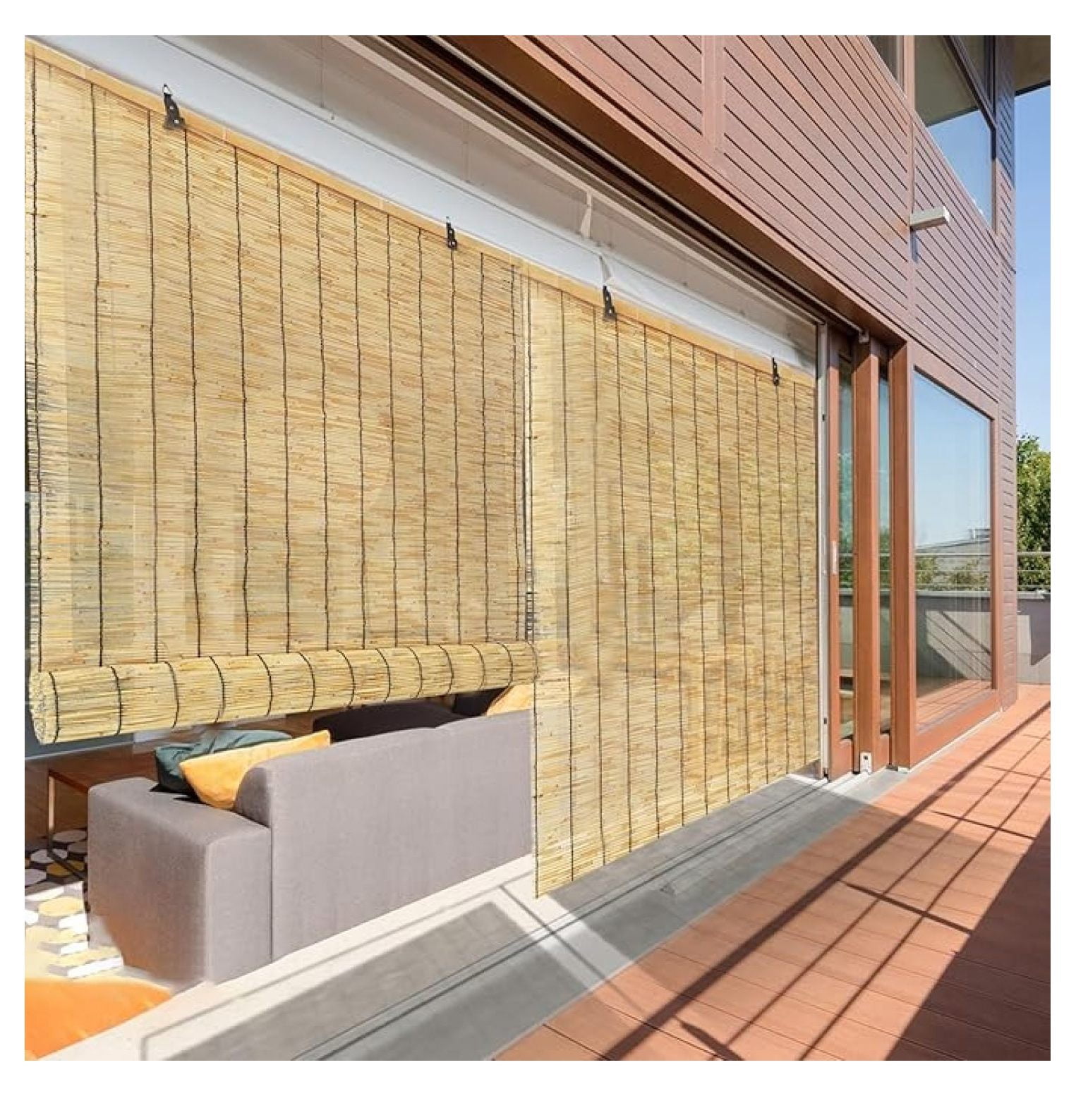 Bamboo Shades Light Filtering Natural Woven Wood Window Shades Cordless ...