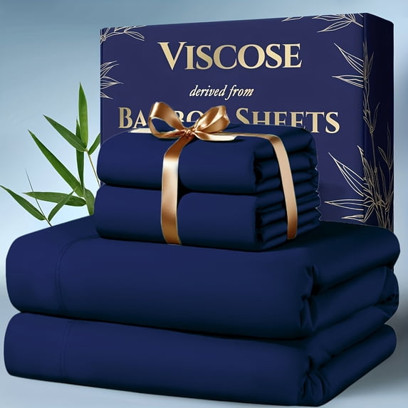 Bamboo Sheet Set - 100% Viscose from Bamboo, Ultra Soft Cooling Bed ...