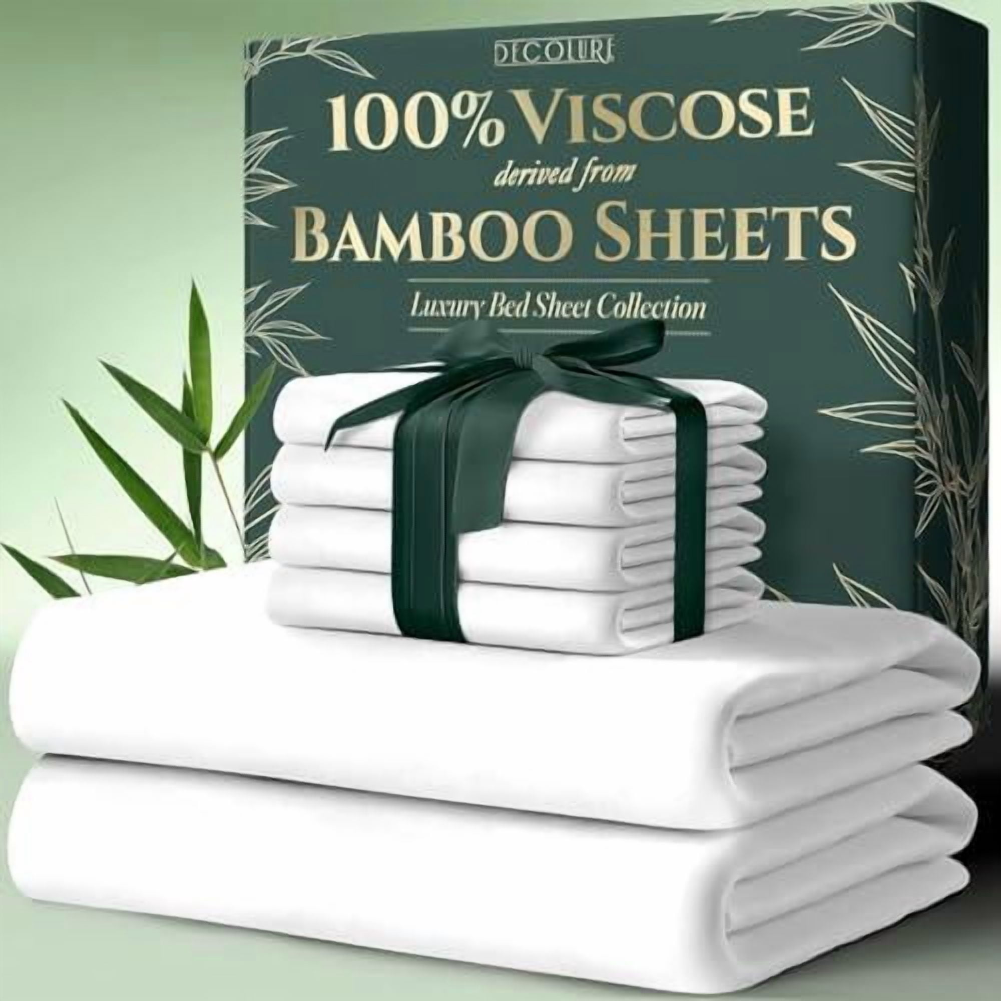 Bamboo Sheets 6pc Set | 100% Cooling Viscose, Ultra-Soft, 17” Deep ...
