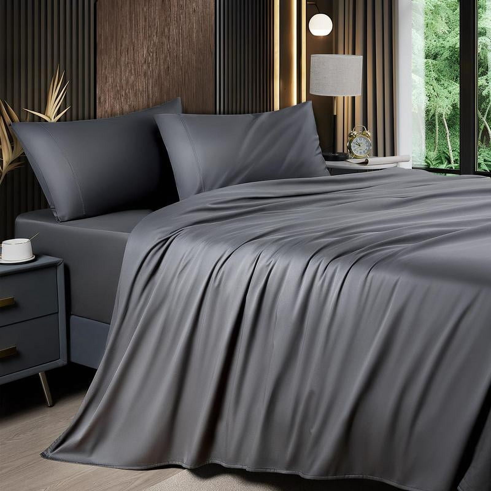 Bamboo Sheets Set 4/6 Pcs, Cooling Silky Soft & Hotel Luxury, 16 Inch ...