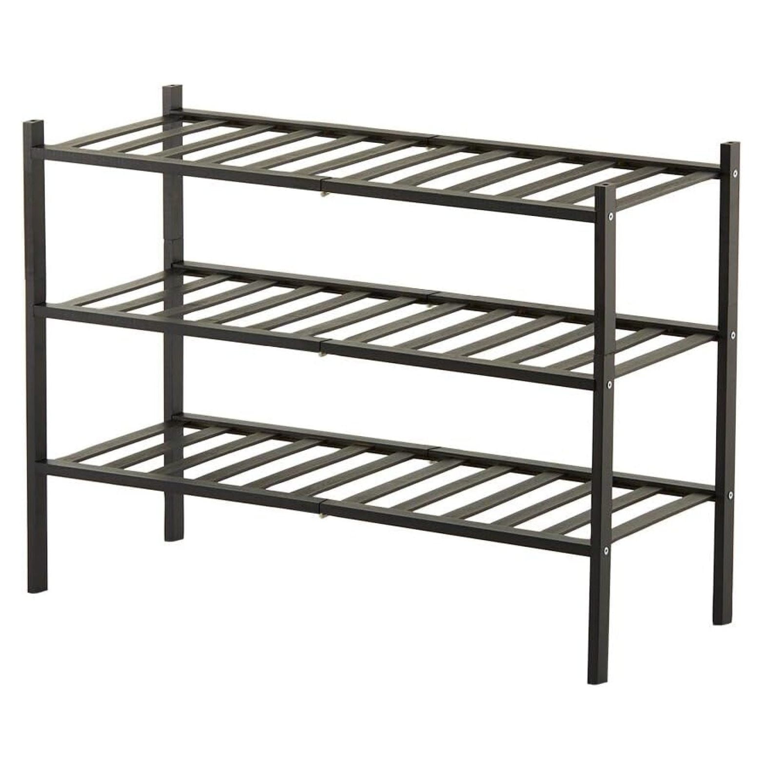 Bamboo Shoe Rack 3 Tier - Premium Stackable Shoe Organizer for Entryway ...