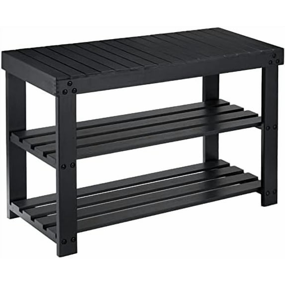 Bamboo Shoe Rack Bench, 3 Tier Sturdy Shoe Organizer, Storage Shoe ...