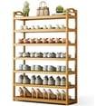 Bamboo Shoe Rack, Zzbiqs 7-Tiers Shoes Storage Organizer Hold 30 Pairs ...
