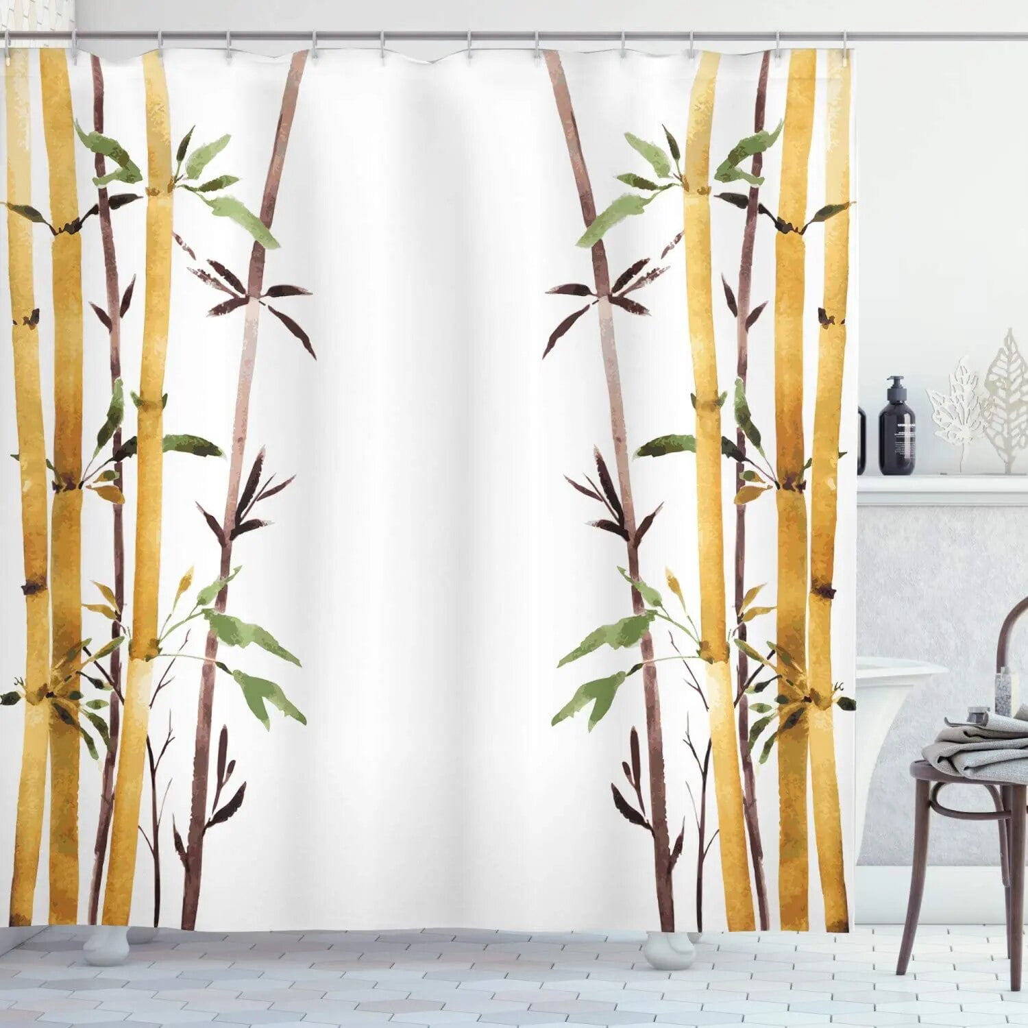 Bamboo Shower Curtains Bamboo Grove Calm Your Mind Slow Down Relax Hand ...