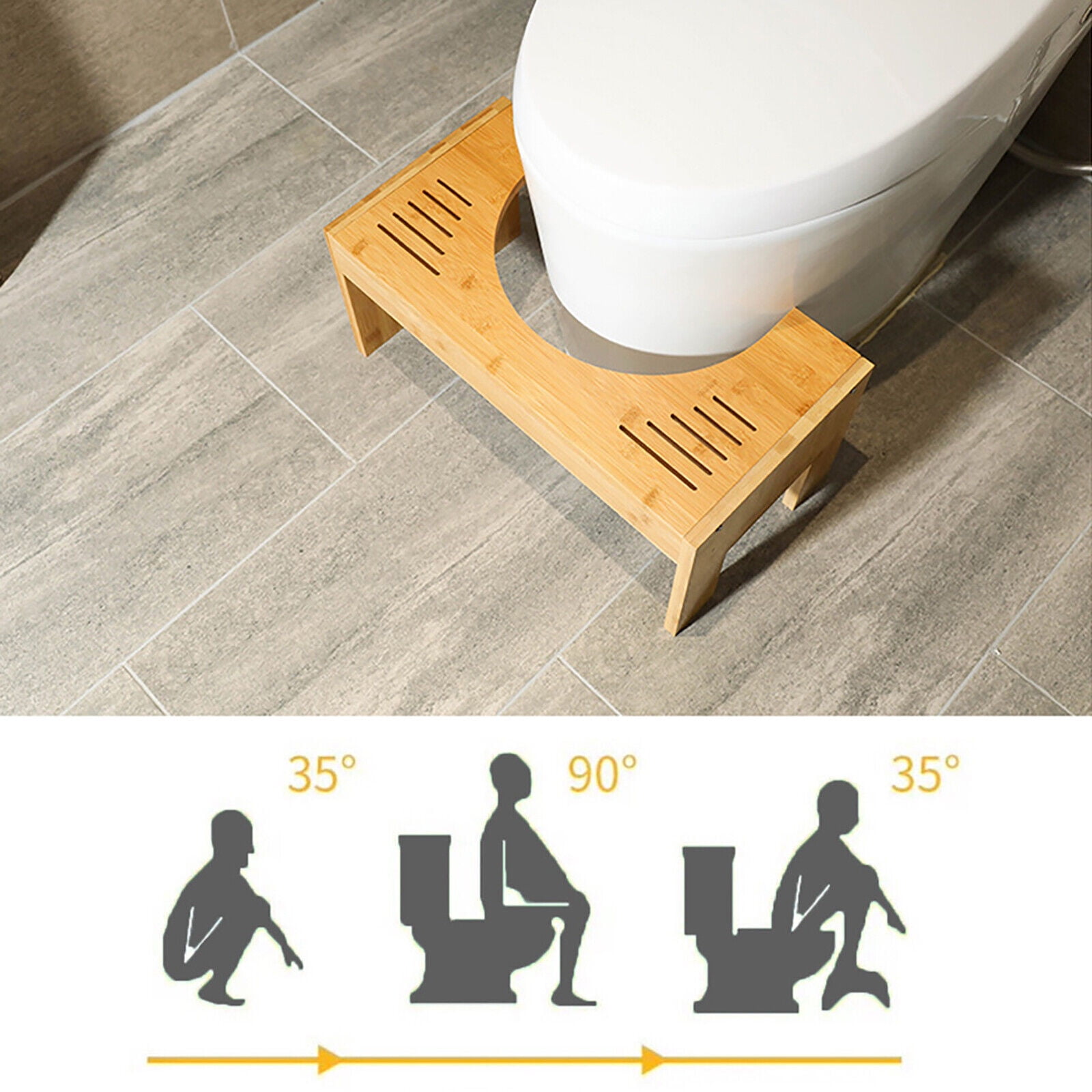 Bamboo Shower Stool Seat Adjustable Bathroom SPA Bench Chair For Home ...