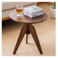 Bamboo Side Table - Round Accent Table, Small Coffee Table for Living ...
