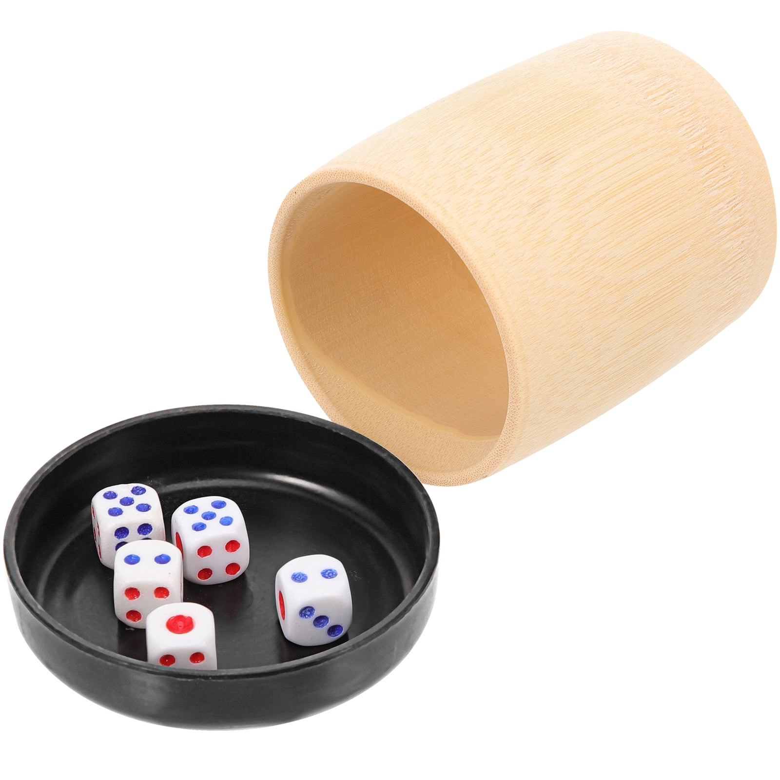Bamboo Sieve Cup Dice for Farkle Game Poker Shaker 2 Set Decor Desktop ...