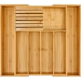 Bamboo Silverware Drawer Organizer Kitchen, Expandable Utensil with ...