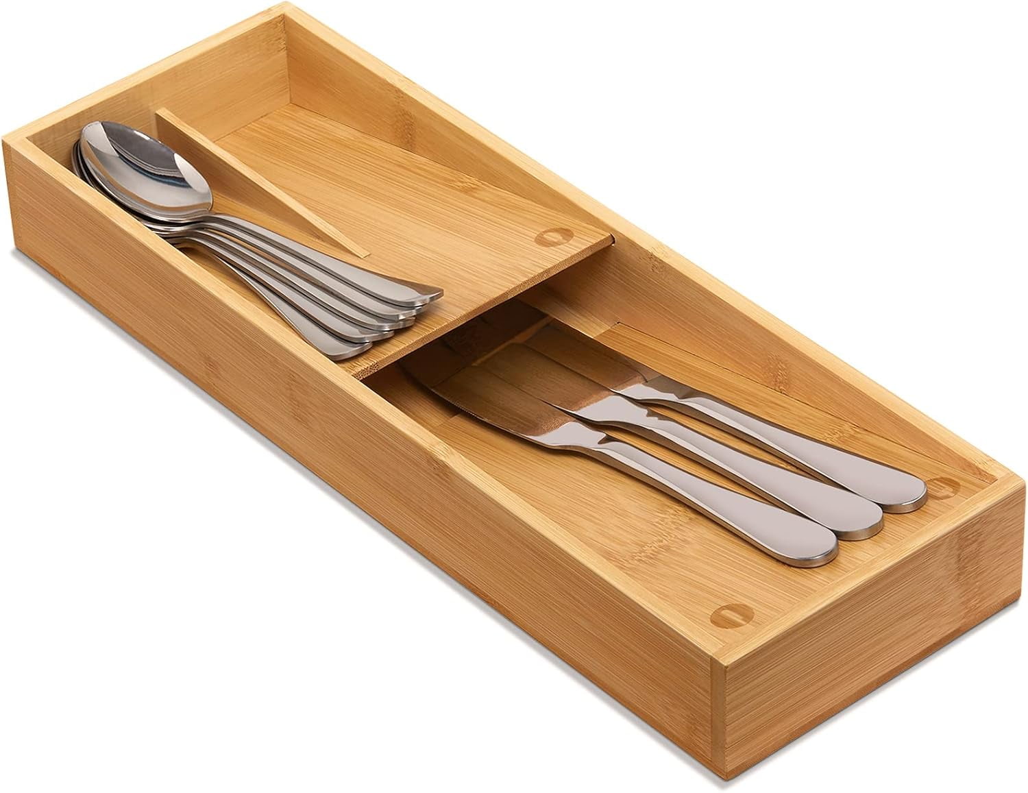 Bamboo Silverware Drawer Organizer, Kitchen Small Silverware Organizer ...