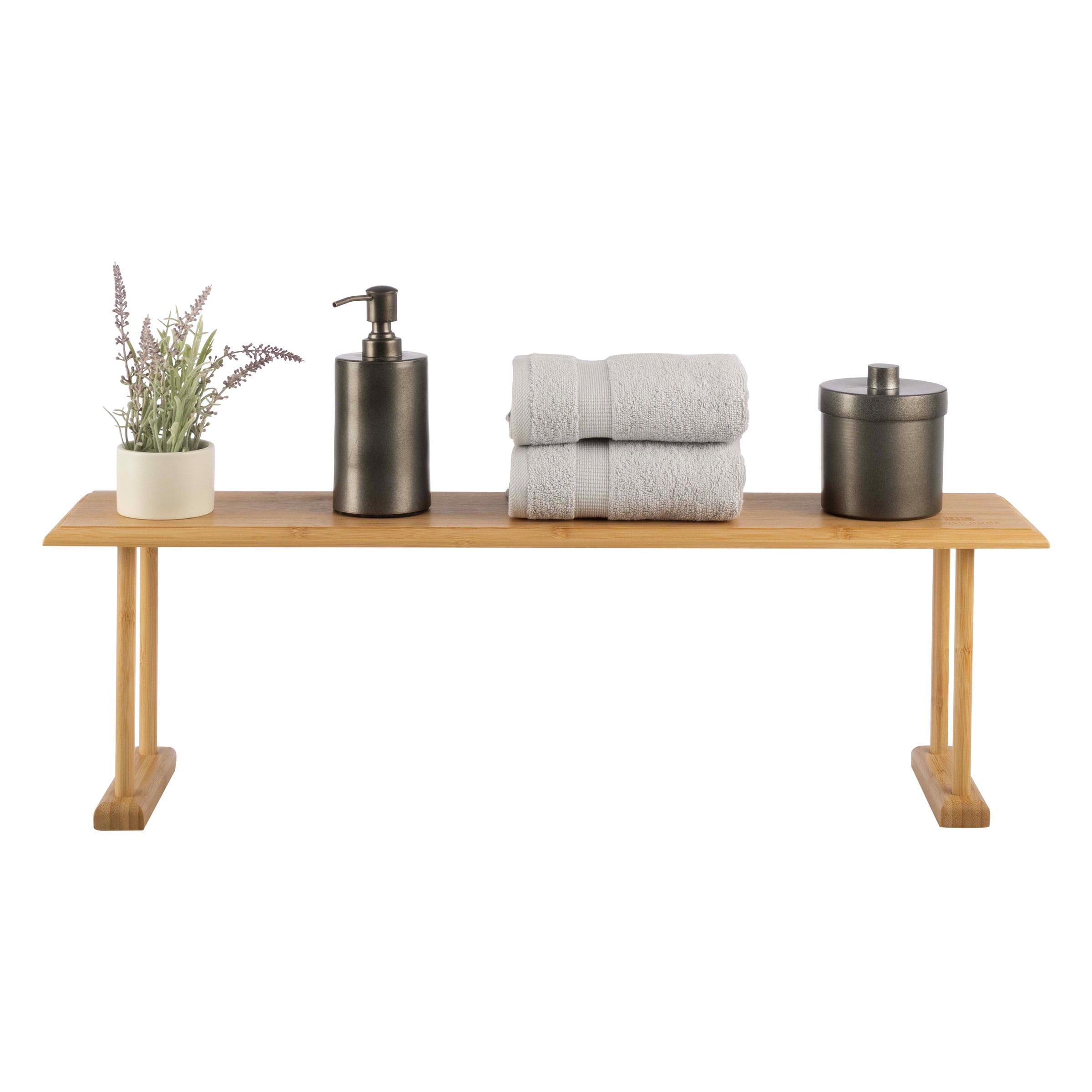 Lavish Home Bamboo Sink Shelf Countertop - Non-Slip Counter Organizer ...