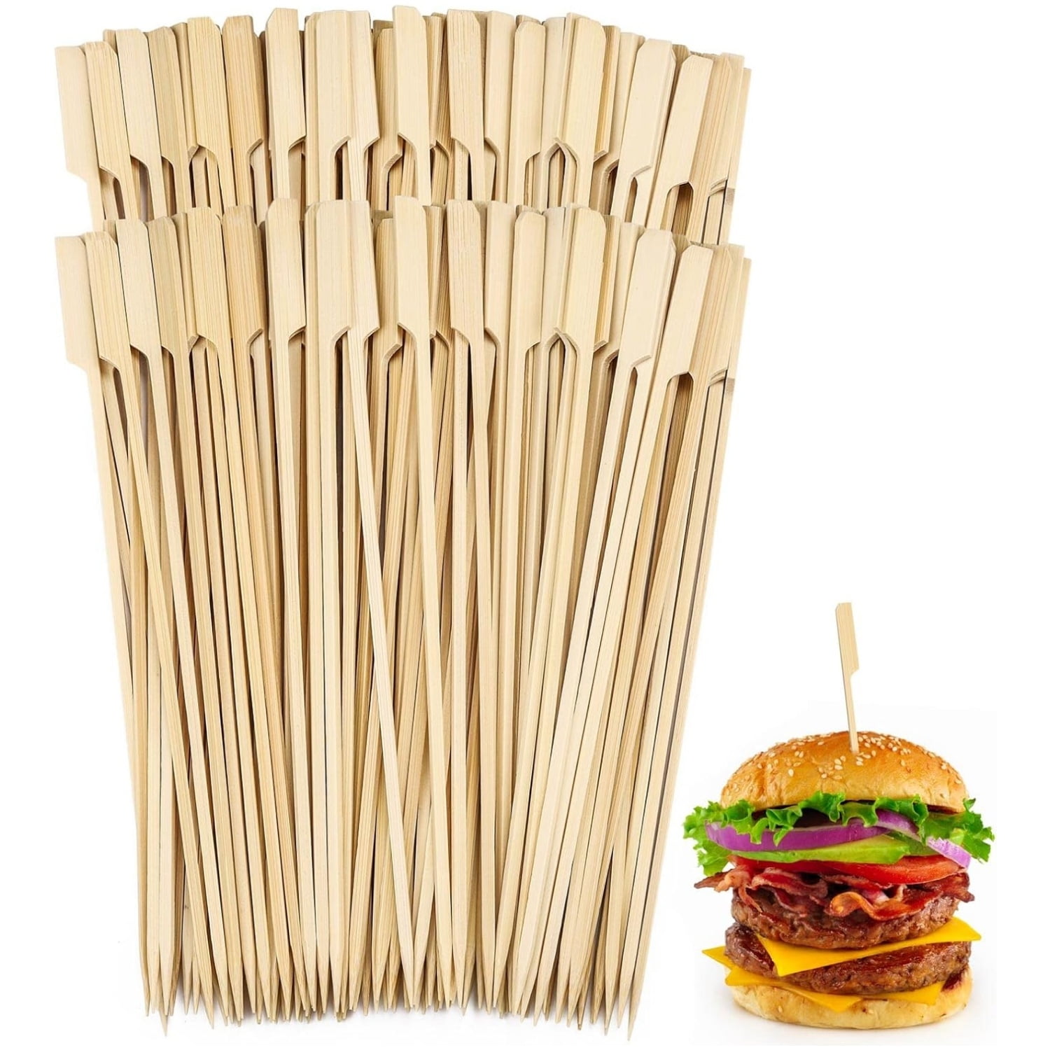 Bamboo Skewers,100 Pcs 10 inch Bamboo Sticks for Cocktail,Wooden Paddle ...