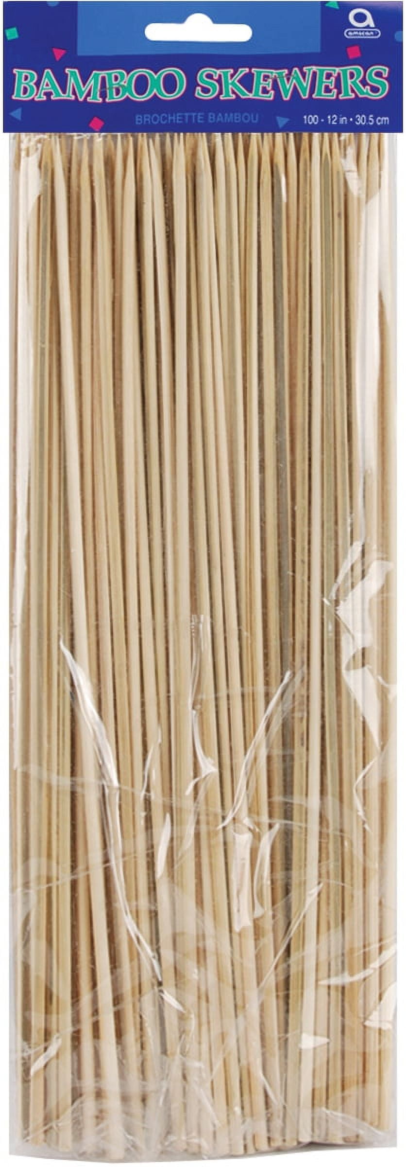 Bamboo Skewers, 12", 100-Pack, Natural - Walmart.com
