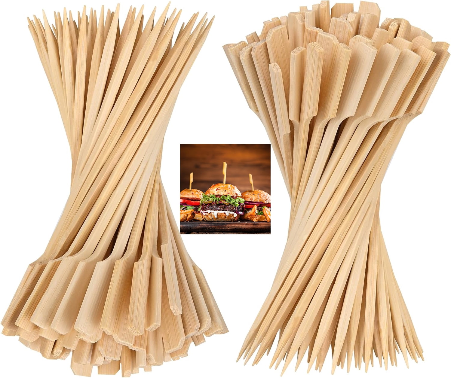 Bamboo Skewers 6 Inch, GIXUSIL Premium 100 Pcs Cocktail Skewers for ...