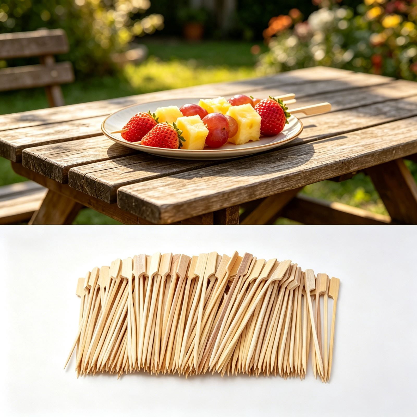 Bamboo Skewers 6 Inch Wooden Grilling Sticks for BBQ Appetizers Kabobs ...