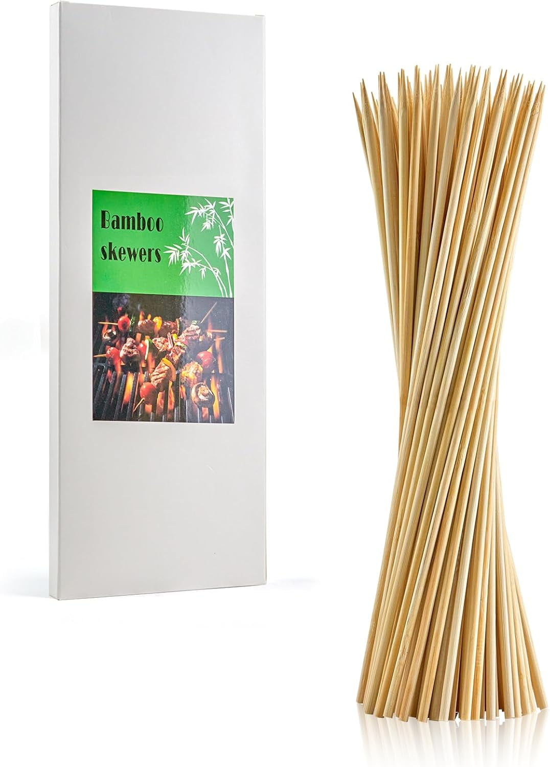 Bamboo Skewers, Natural Wooden Skewers for Grilling, BBQ, Shish Kabob, Fruit, Chocolate Fountain ...