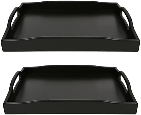 Bamboo Small and Large Food Serving Tray with Handles for Tea Snack ...