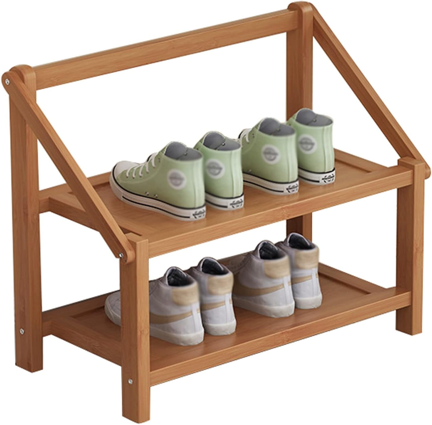 Bamboo Small Shoe Racks Storage, 2/3/4/5-Tier Wooden Shoe Shelf Storage ...