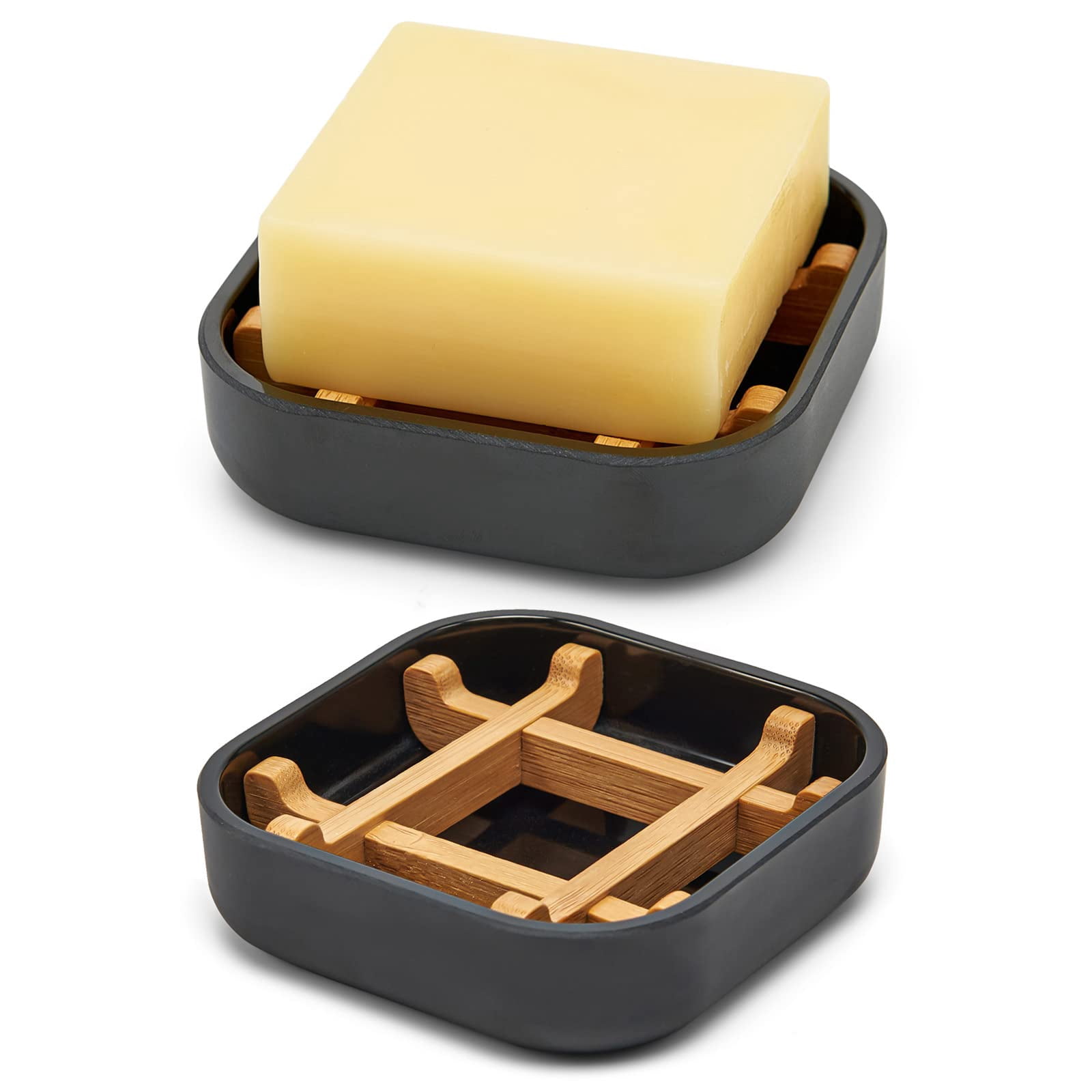 Bamboo Soap Dishes for Bar Soap Holders for Shower for Bathroom Sink ...