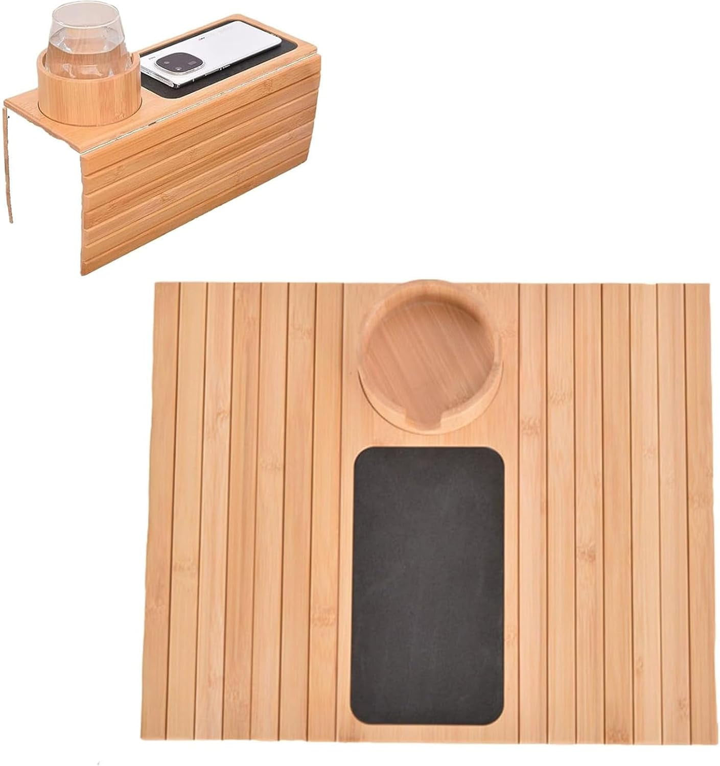Bamboo Sofa Arm Tray Table, Couch Hack Tray, Bamboo Couch Cup Holder ...