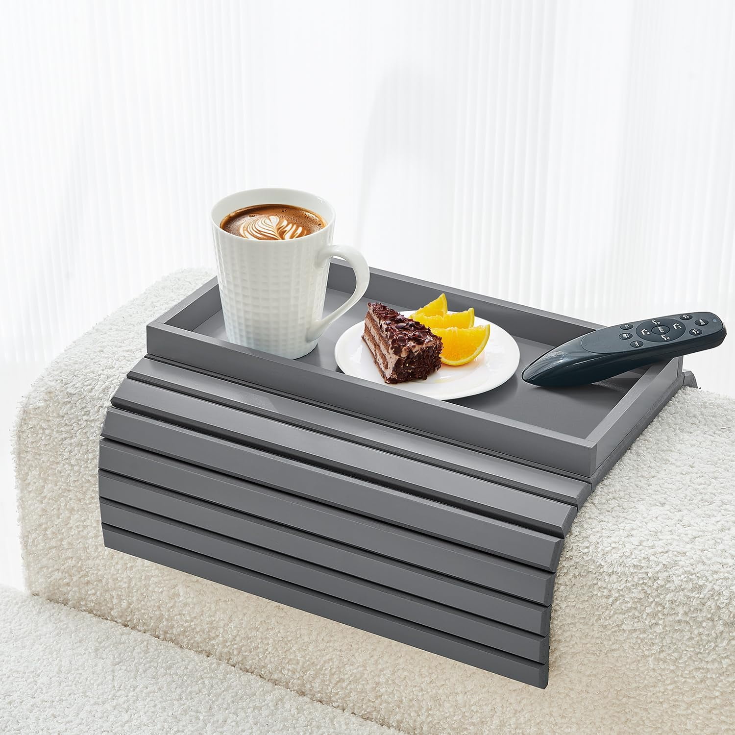 Bamboo Sofa Arm Tray Table, Foldable Couch Arm Tray, Anti Falling Sofa ...