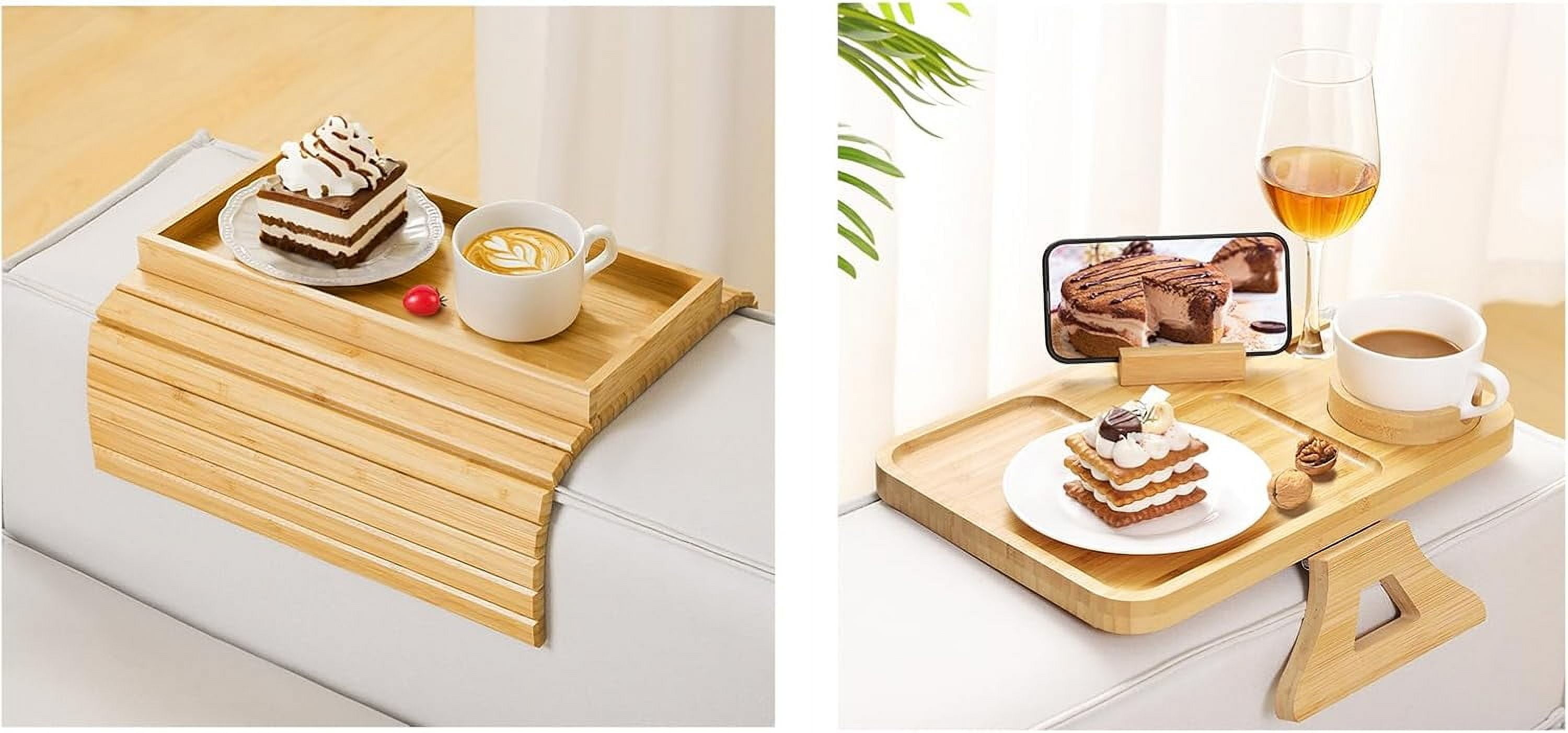 Bamboo Sofa Tray Table for Couch,Couch Arm Tray, Sofa Armrest Tray ...