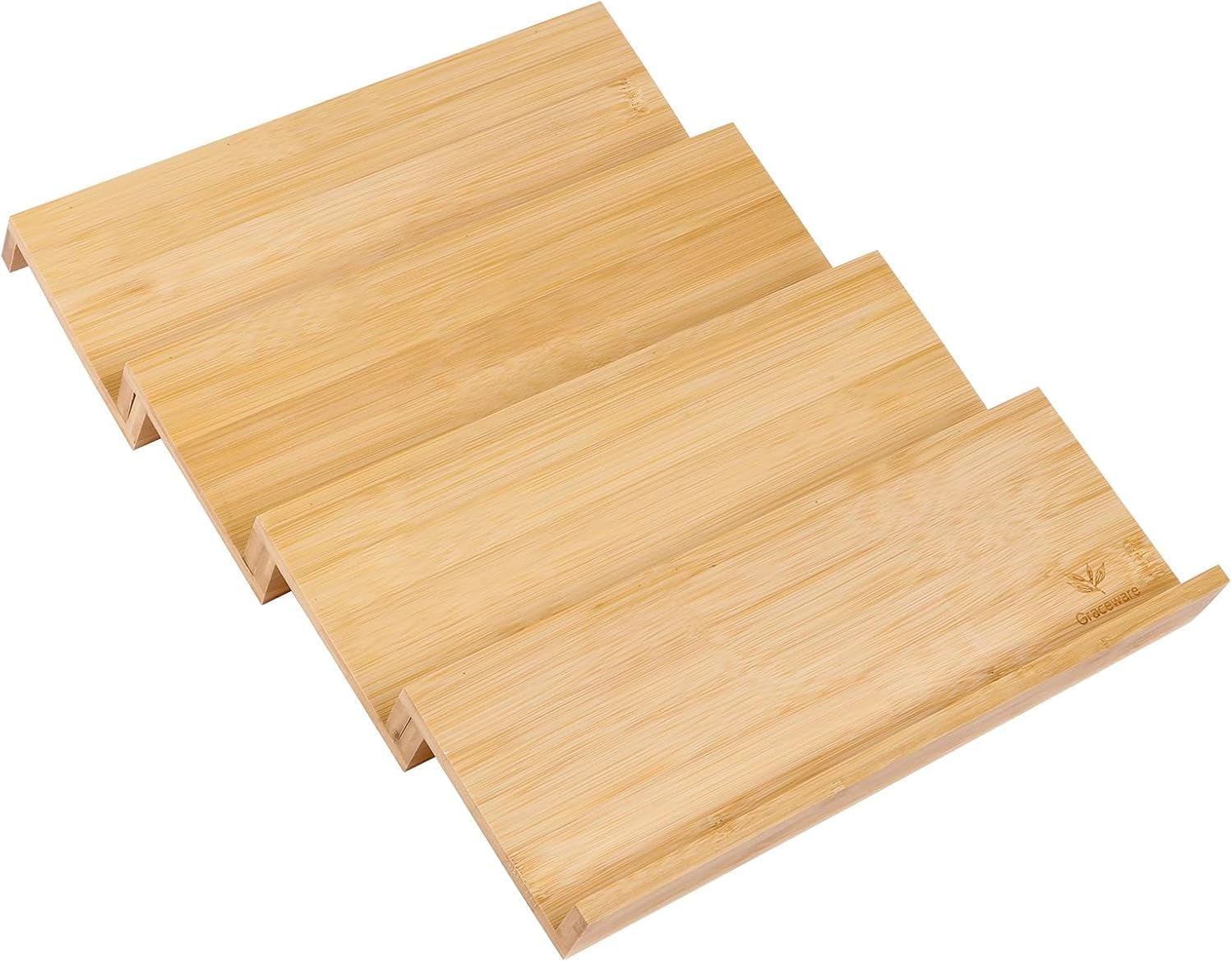 Bamboo Spice Drawer Organizer for Insert Shallow Drawer, 8 Tier Spice ...