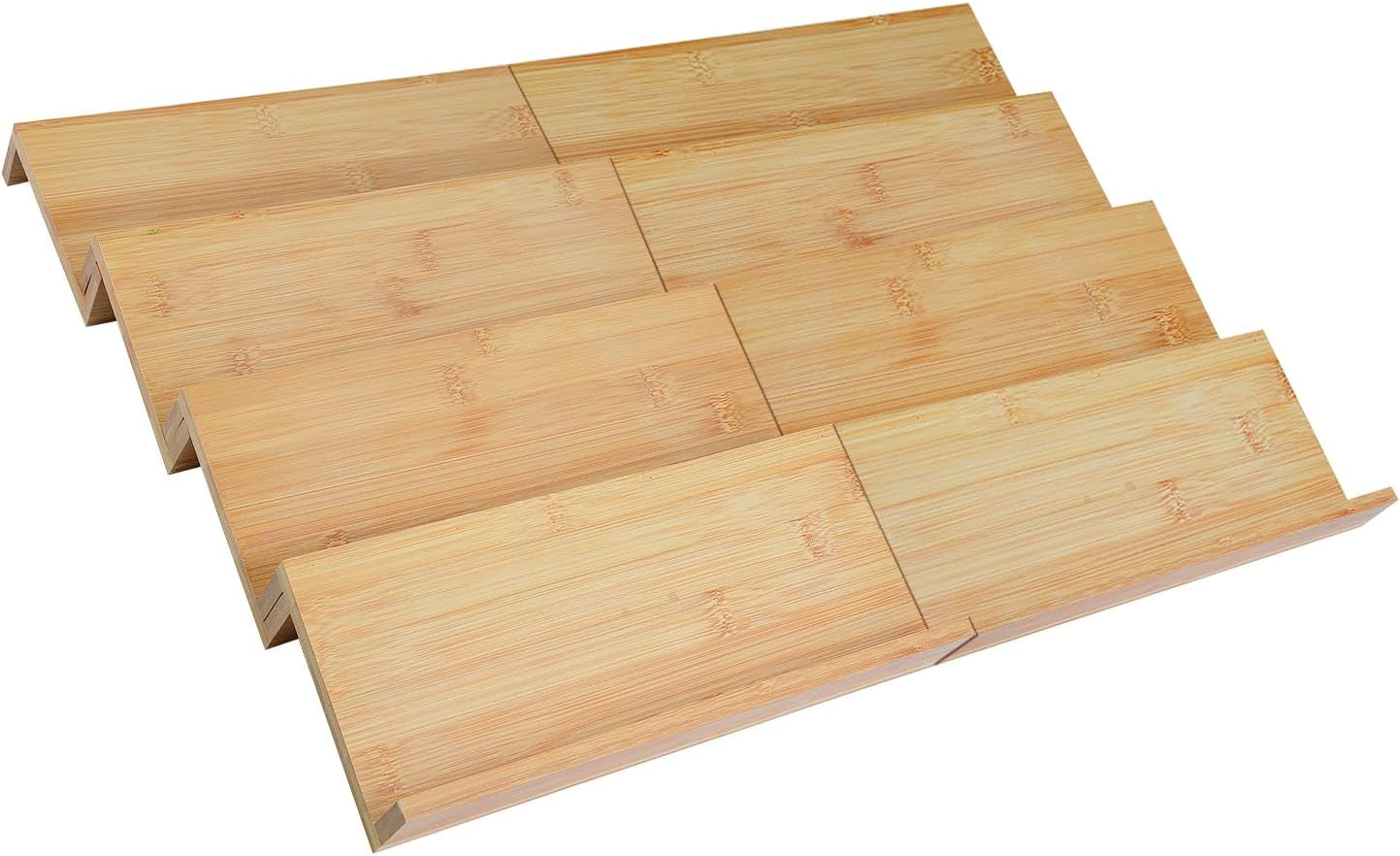 Bamboo Spice Drawer Organizer for Insert Shallow Drawer, 8 Tier ...