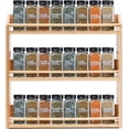 Bamboo Spice Rack Organizer, 3 Tier Storage with Handles, Wood ...