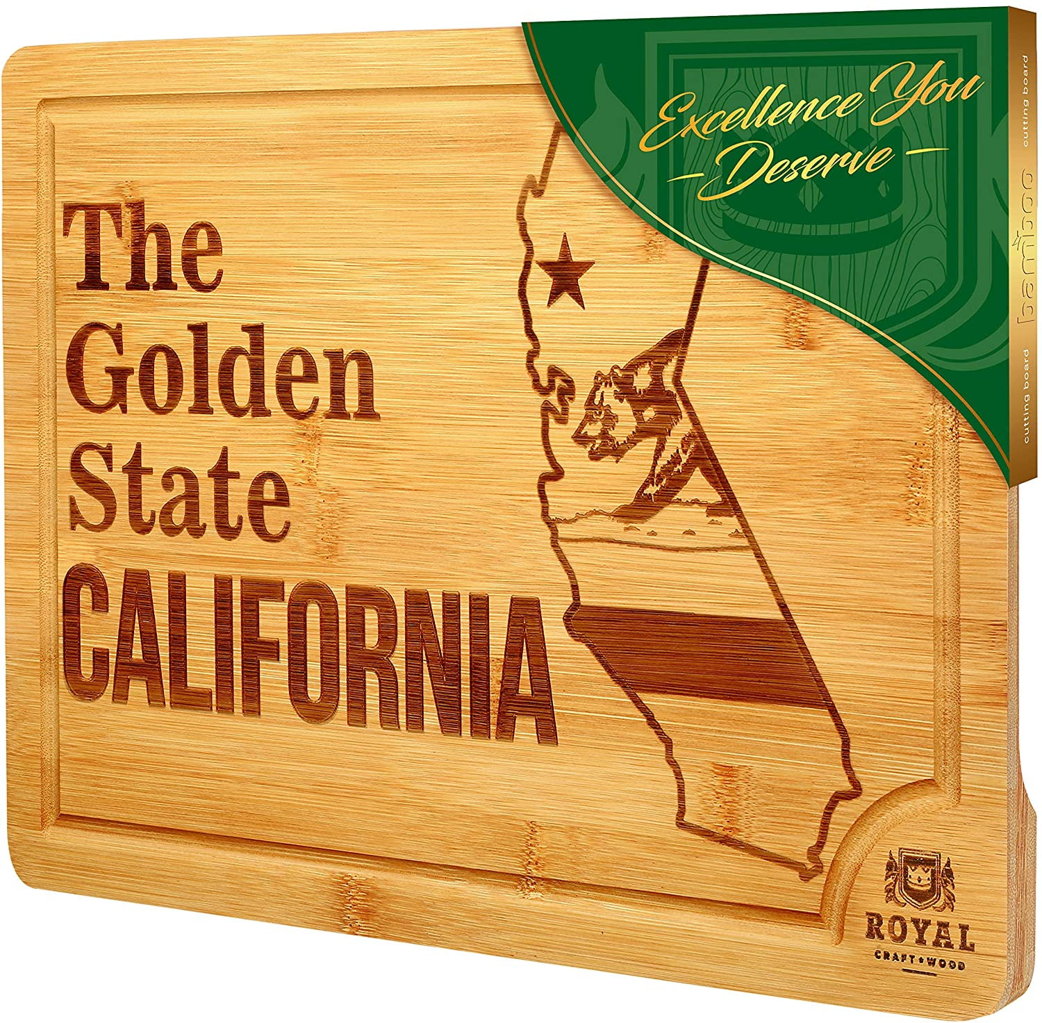 Bamboo State Cutting Board for Kitchen – California Cheese Board ...